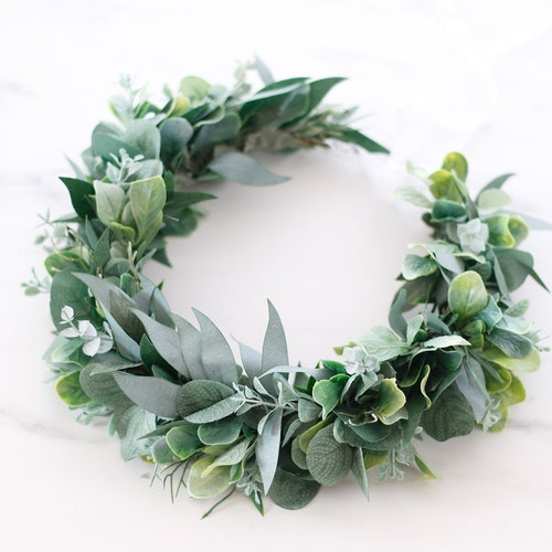 Greenery Wedding Crown Eucalyptus Flower Crown Woodland | Etsy