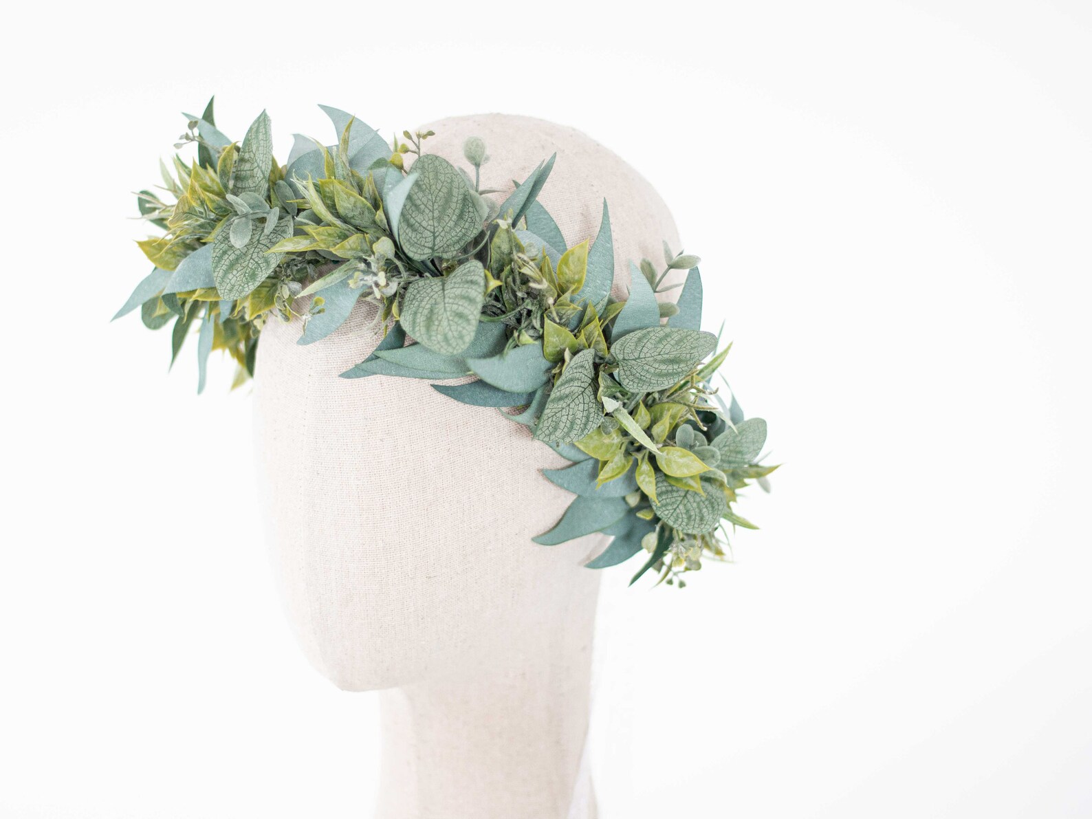 Eucalyptus Flower Crown Wedding Green Bridal Crown Rustic - Etsy
