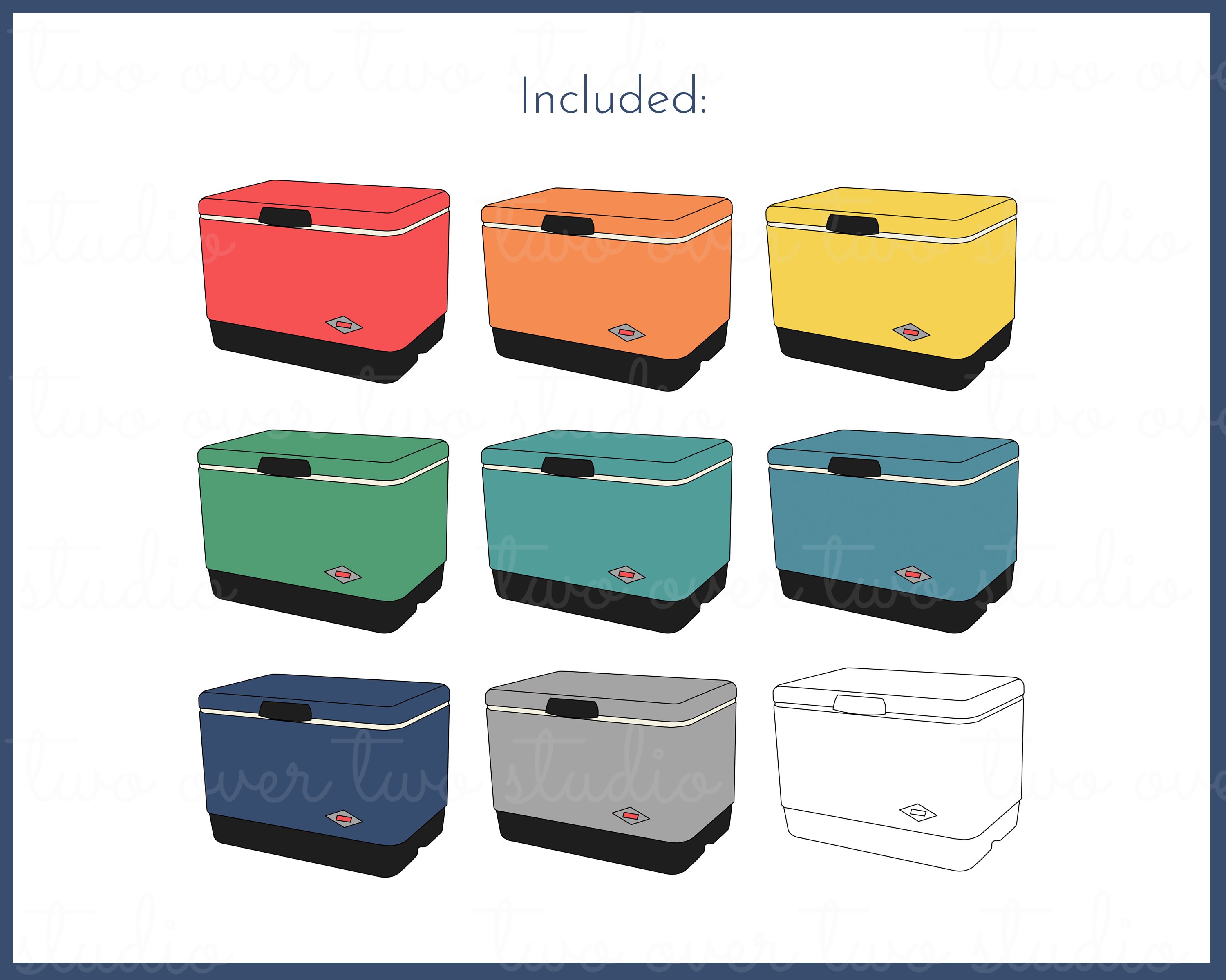 Cooler SVG, Commercial Use, Summer Picnic Clipart, Insulated Retro ...