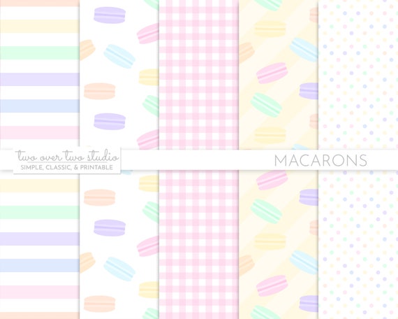 Macaron Digital Paper Macarons Background Paper Macaroon | Etsy