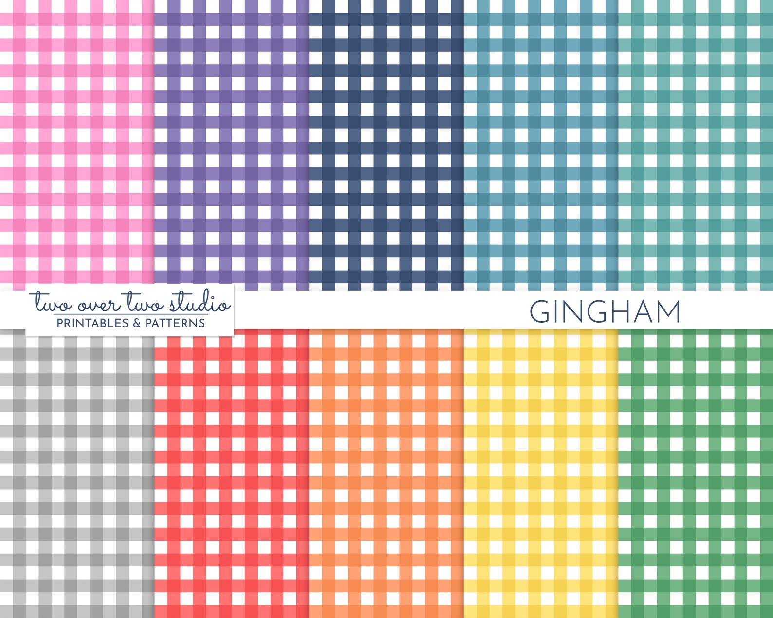 Gingham Digital Paper, Preppy Plaid Pattern, Commercial Use, Check ...