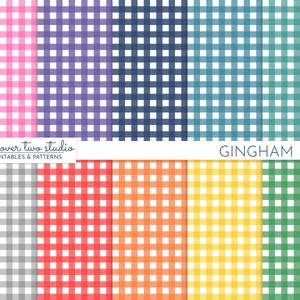 Gingham Digital Paper, Preppy Plaid Pattern, Commercial Use, Check ...
