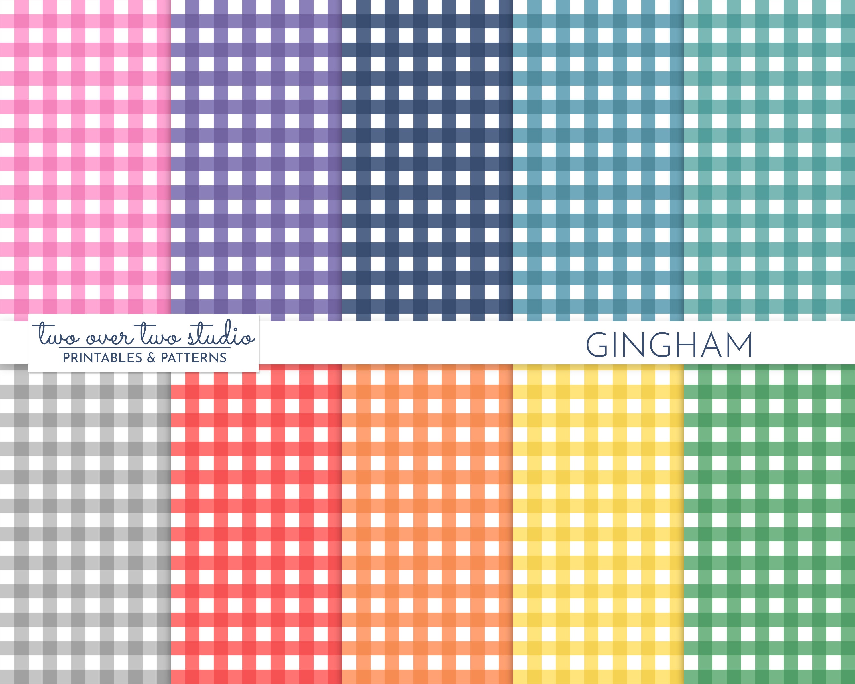 Gingham Digital Paper, Preppy Plaid Pattern, Commercial Use, Check ...