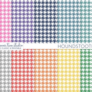 Houndstooth Digital Paper, Preppy Houndstooth Pattern, Commercial Use ...