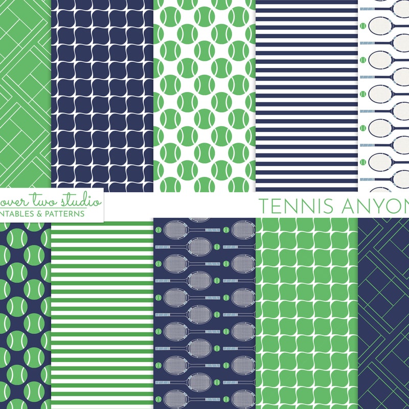 Tennis Digital Paper - Etsy