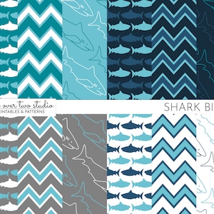 Shark Digital Paper Baby Shark Shark Birthday Party or Baby | Etsy