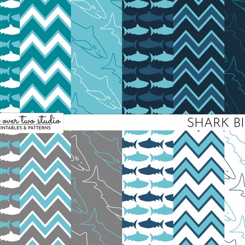 Shark Digital Paper Baby Shark Shark Birthday Party or Baby - Etsy