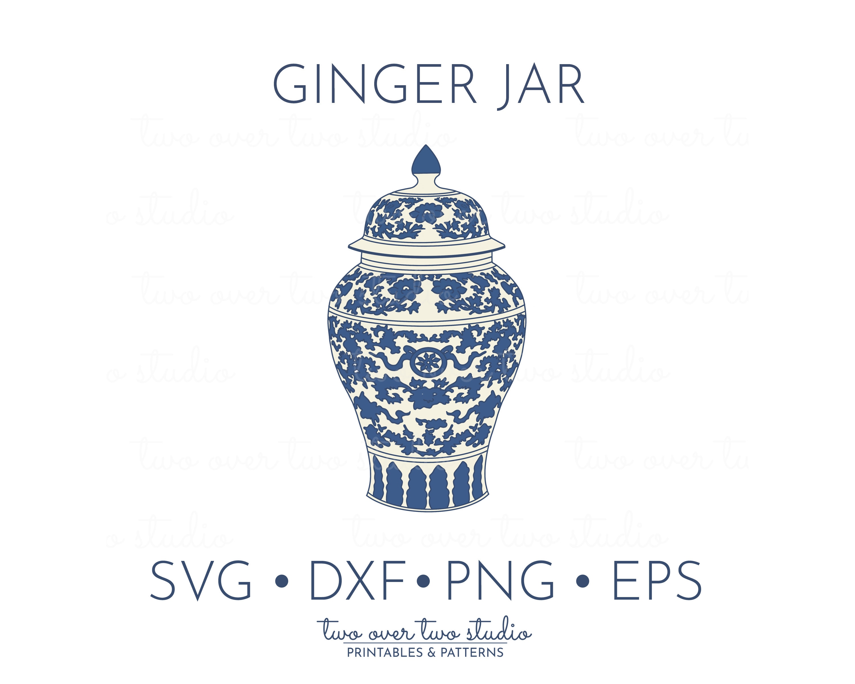 Ginger Jar Clipart, Commercial Use, Blue and White Porcelain Clip Art ...