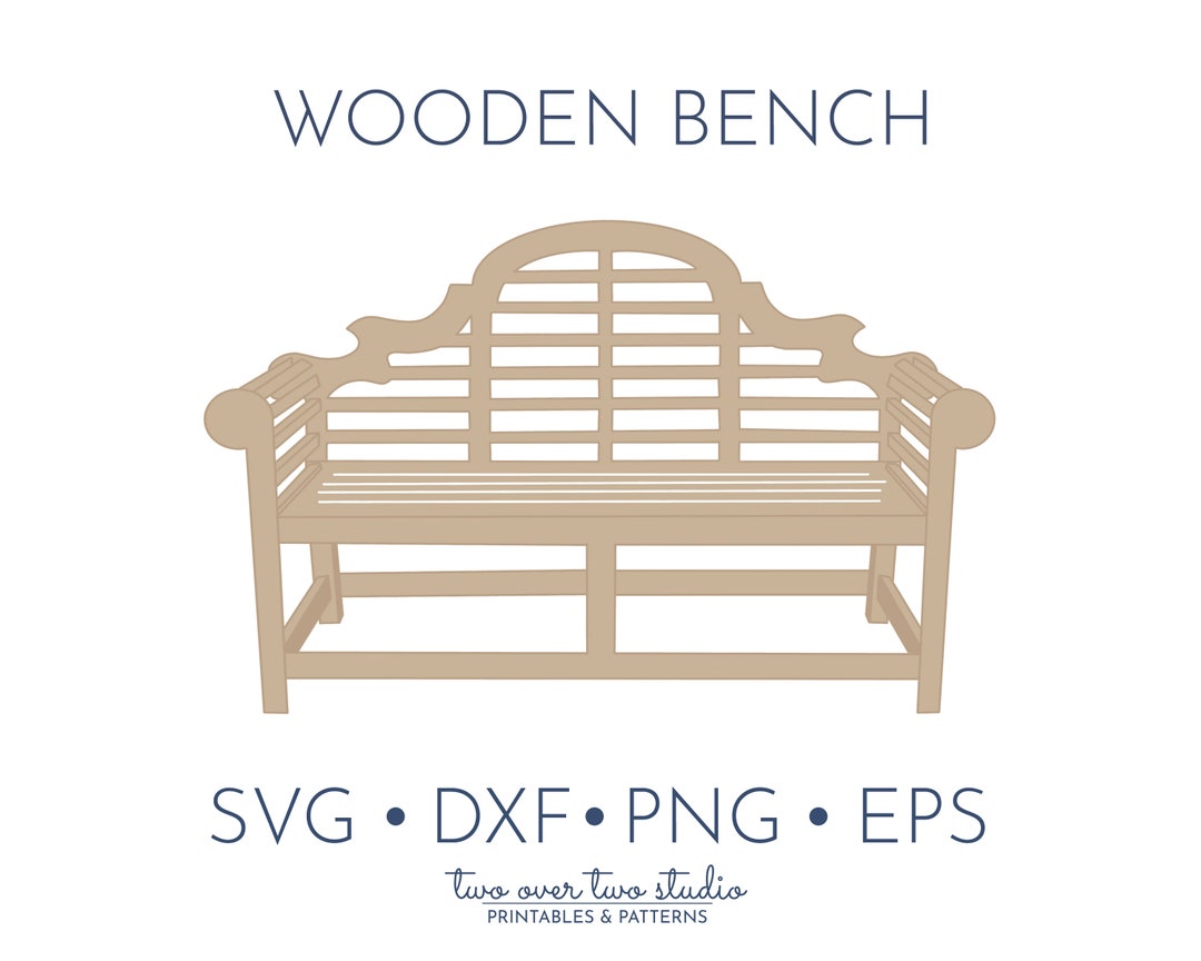 Wooden Bench Clipart, Commercial Use, Wood Garden Bench Clip Art, Bench ...