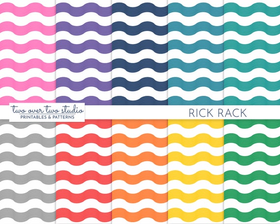 Rick Rack Digital Paper Preppy Pattern Commercial Use | Etsy