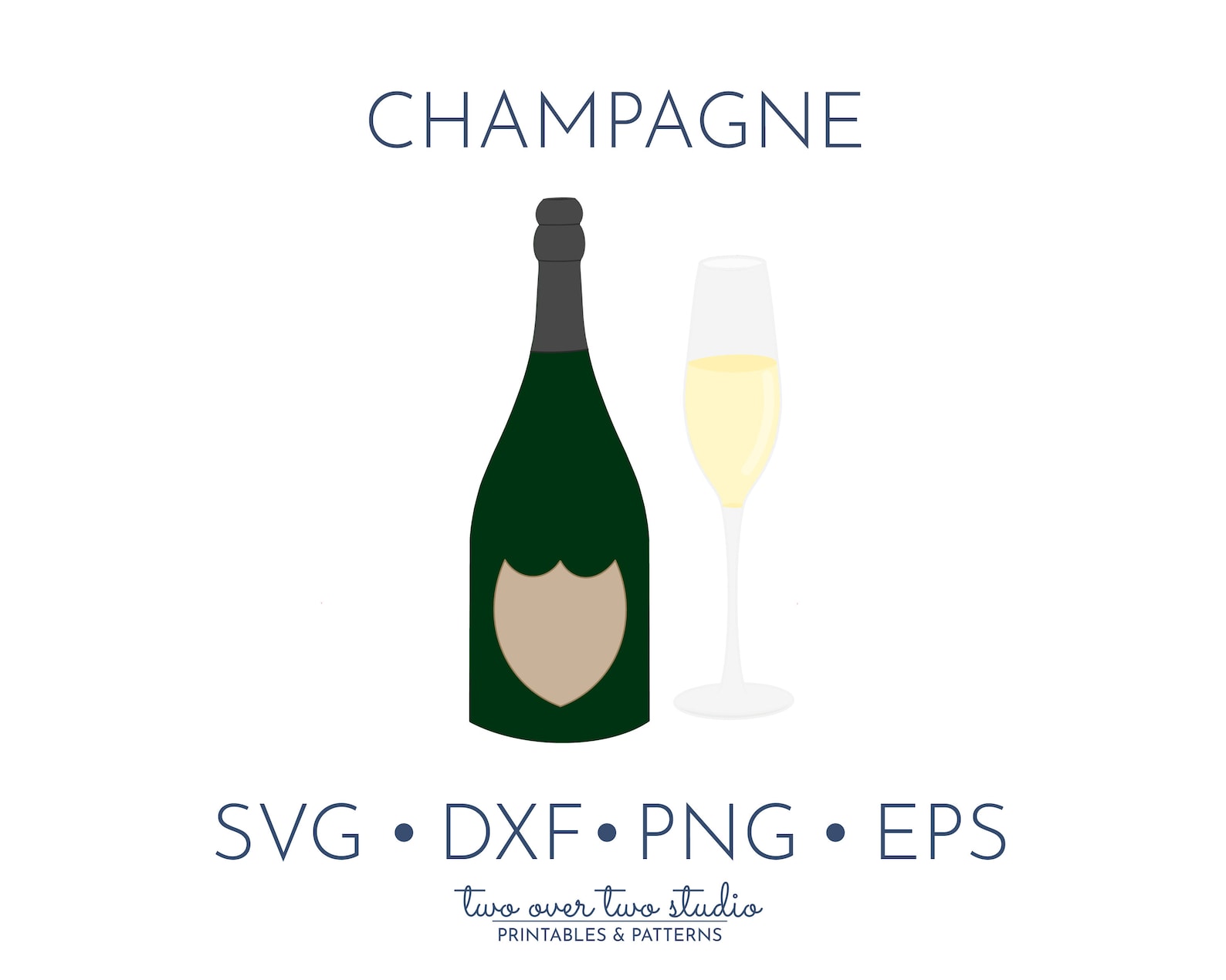 Champagne SVG, Champagne Flute SVG, Commercial Use, Champagne Bottle ...