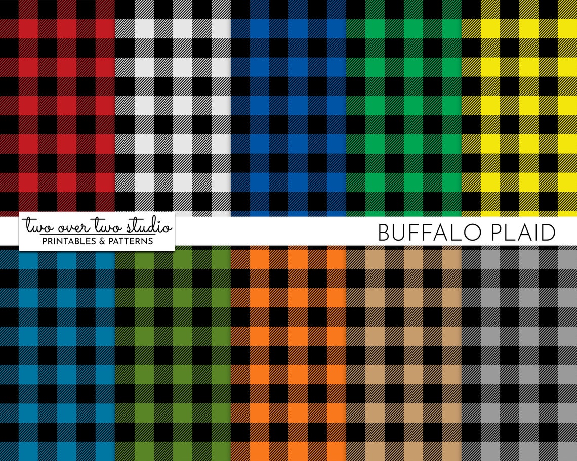 Buffalo Plaid Digital Paper, Commercial Use, Check, Lumberjack, in Red ...