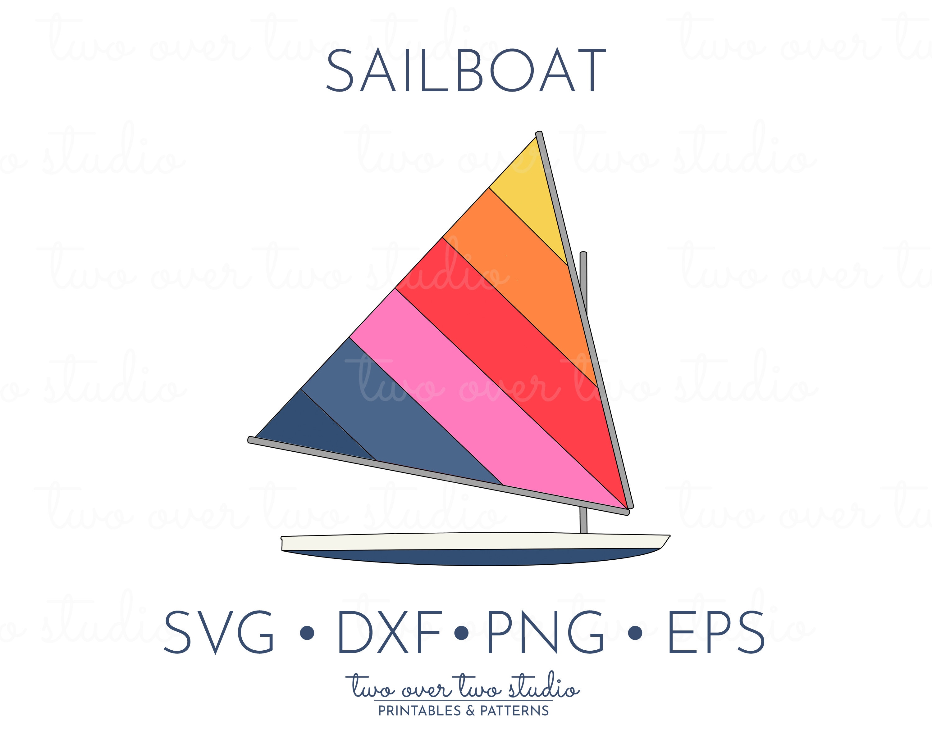 Sunfish Sailboat Clipart Illustrations