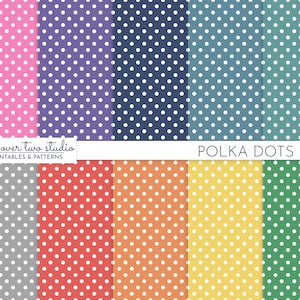 Polka Dot Digital Paper, Preppy Dot Pattern, Commercial Use, Polka Dot ...