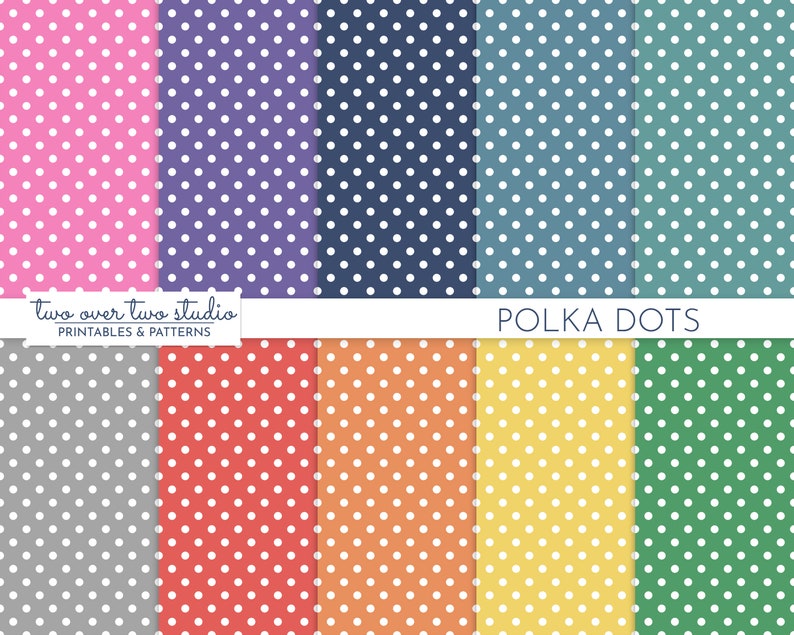 Polka Dot Digital Paper, Preppy Dot Pattern, Commercial Use, Polka Dot ...