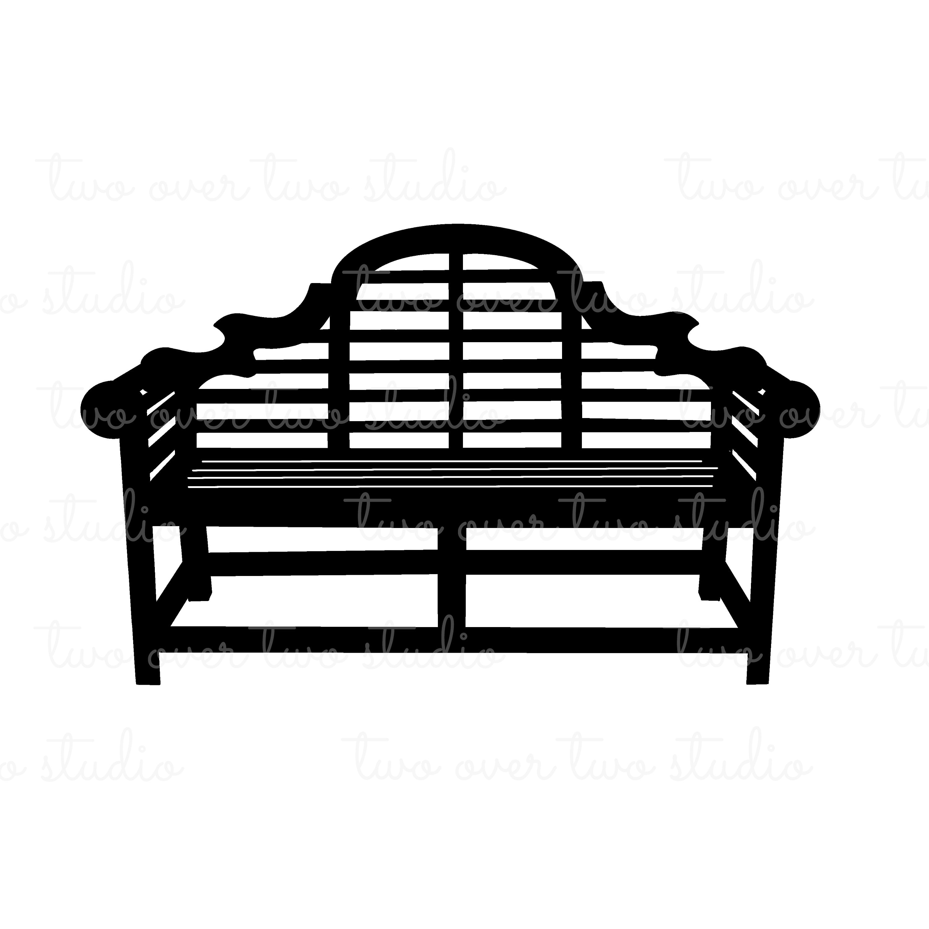 Wooden Bench Clipart, Commercial Use, Wood Garden Bench Clip Art, Bench ...