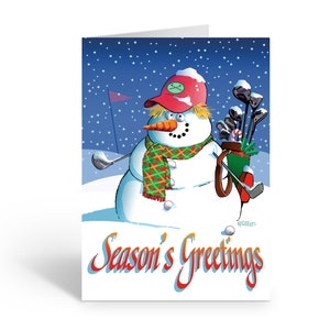 Golf Snowman - Golfing Christmas Cards - 18 Golf Christmas Cards ...