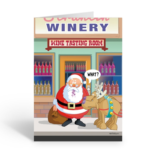 Funny Wine Christmas Card Etsy
