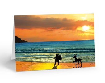 Beach Sunset Christmas Card 18 Cards & Envelopes Beach - Etsy