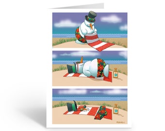 Beach Christmas Card | Etsy