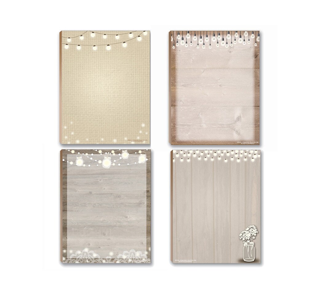 Rustic Notepad Assorted Pack - 4 Rustic Wood Notepads- 661 - Etsy