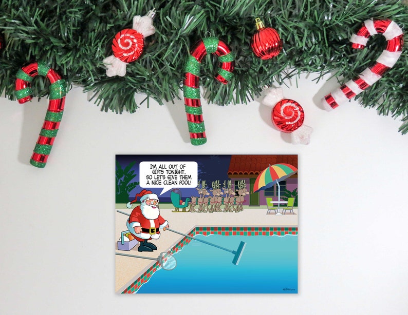 Clean Pool ! - Pool Christmas Card - 18 Cards & Envelopes - 50054 - Etsy