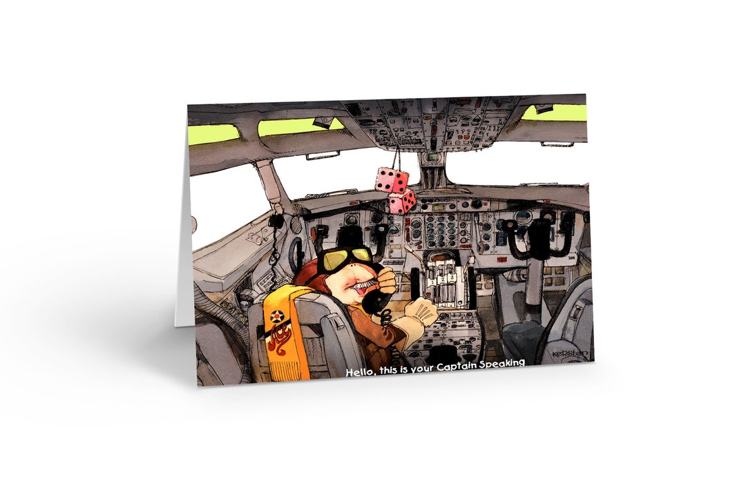 This is Your Captain Speaking Note Card - 10 Boxed Airplane Note Cards ...
