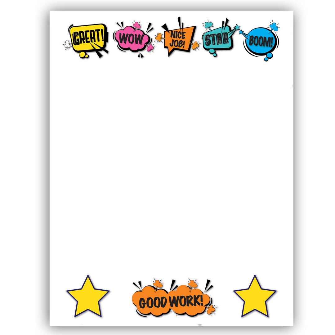 Words of Encouragement Stationery - Teacher Letterhead -8.5 X 11 Inches ...