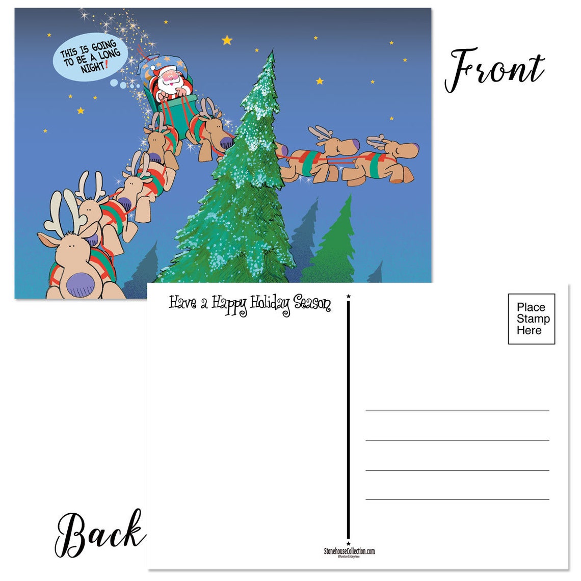 Funny Christmas Set Postcards - Assorted Christmas Postcards - 4 X 6 ...