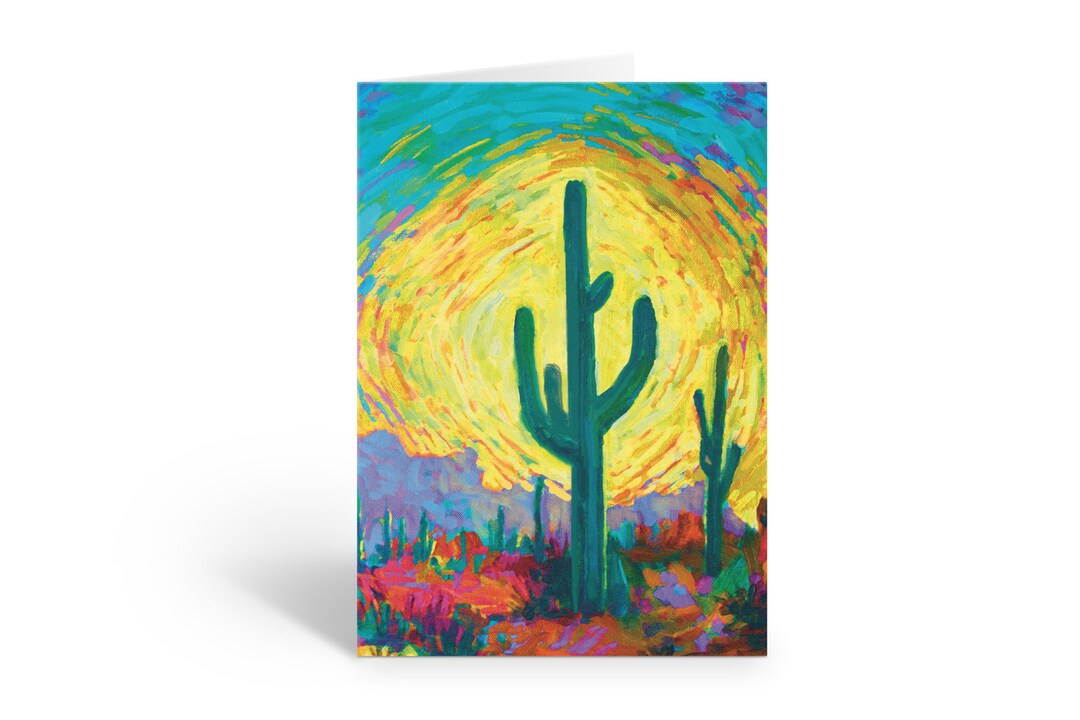 Saguaro Desert Note Card - 10 Boxed Note Cards and Envelopes - 14375 - Etsy