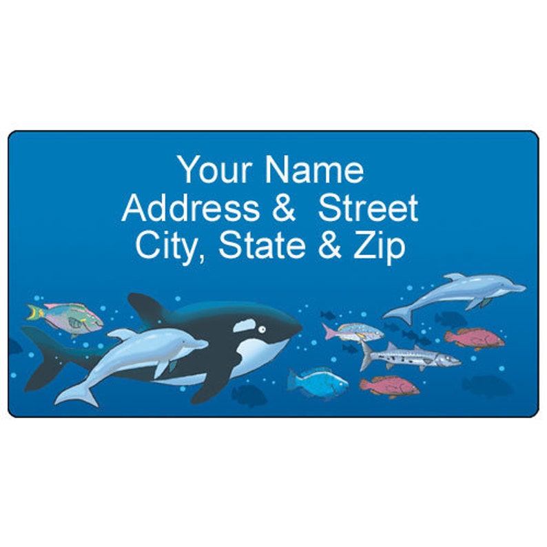 Ocean Friends Personalized Return Address Label -sea Life Themed ...