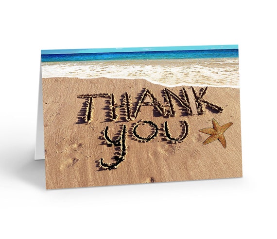 Beach Blank Thank You Notecard 10 Notecards and Envelopes - Etsy