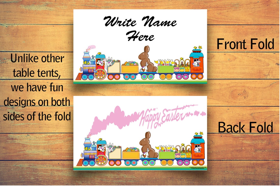 Easter Train Place Cards 25 Guest Seating Name Cards Happy - Etsy