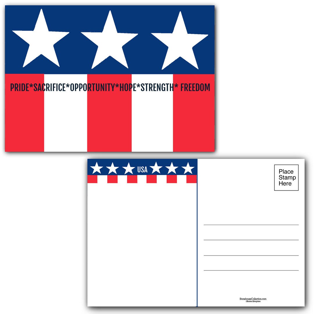 American Appreciation Postcards - 40 4x 6 Patriotic Postcards - USA ...