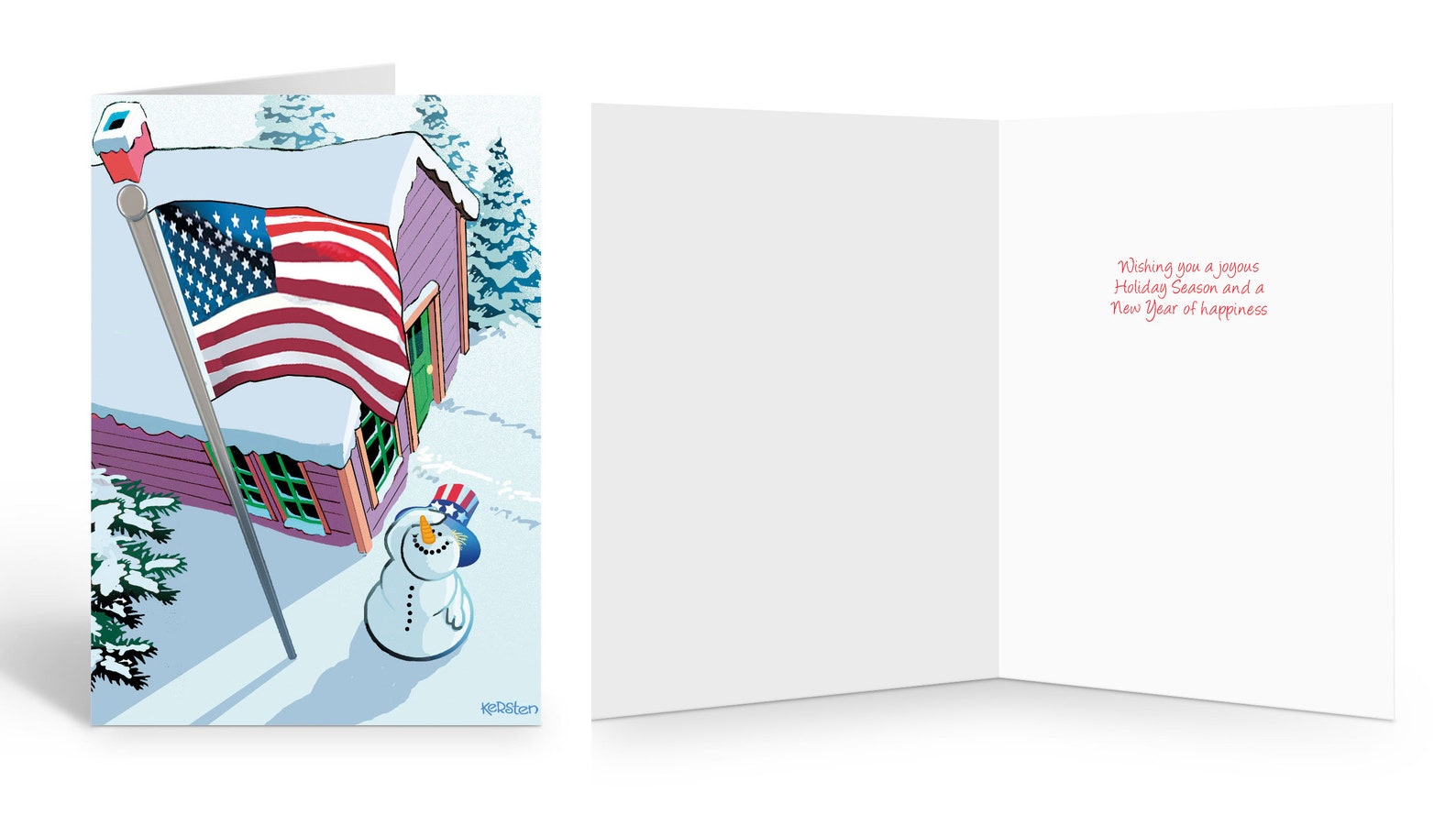 Assorted Patriotic Christmas Cards 16 USA Flag Holiday Cards - Etsy