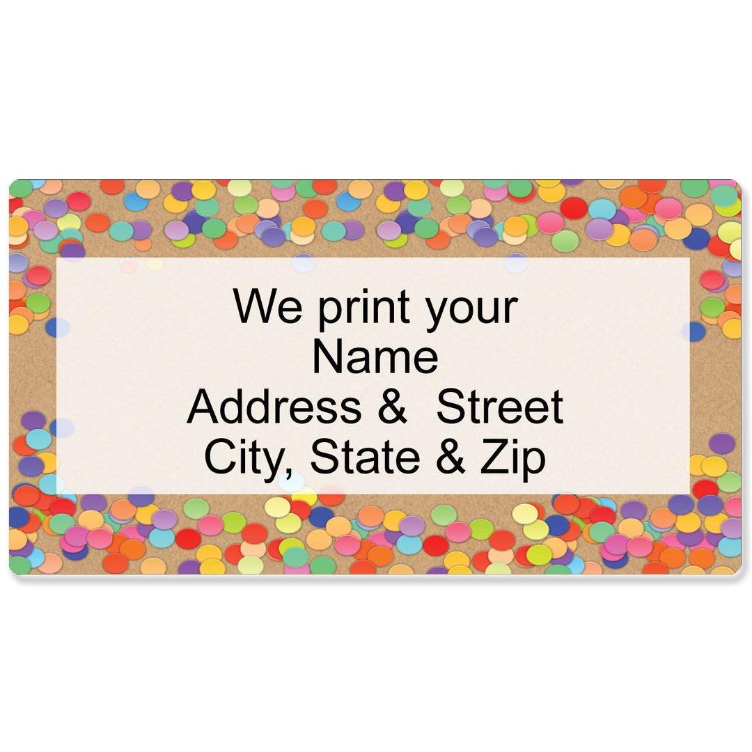 Colorful Dots Custom Address Label - Personalized Address Label ...