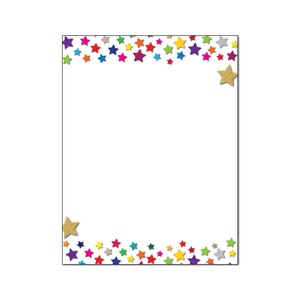 Stars Stationery - Star Border Letterhead -8.5 X 11 Inches - 60 Paper ...