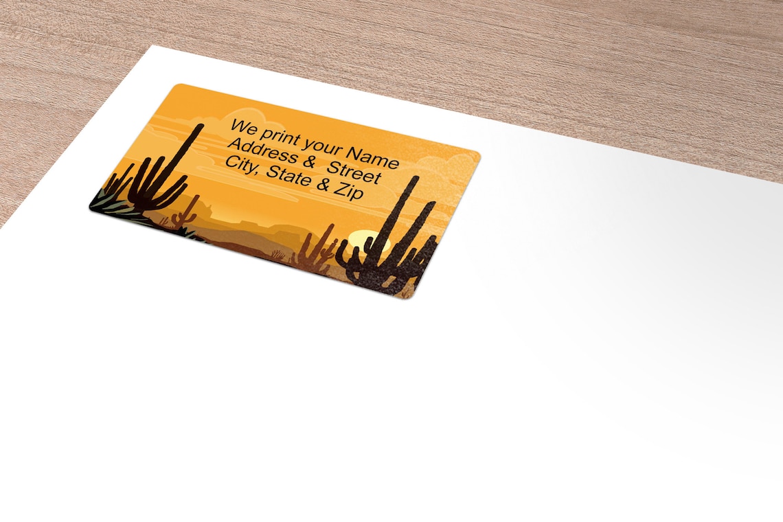 Saguaro Sunset Custom Address Label -desert Themed - Personalized ...