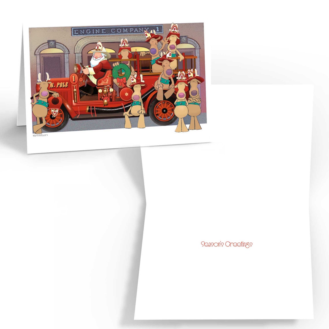 Firefighter Christmas Cards 16 Fireman Firemen Rescue Fire - Etsy