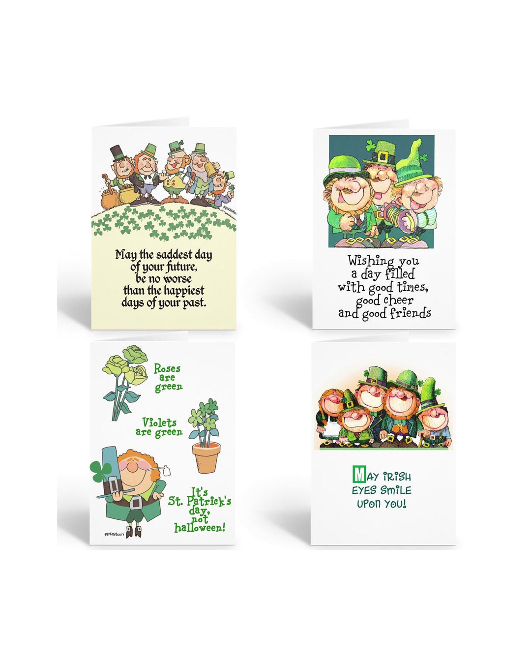 St. Patrick's Day Cards, Leprechaun Designs, Set of 12 - Etsy