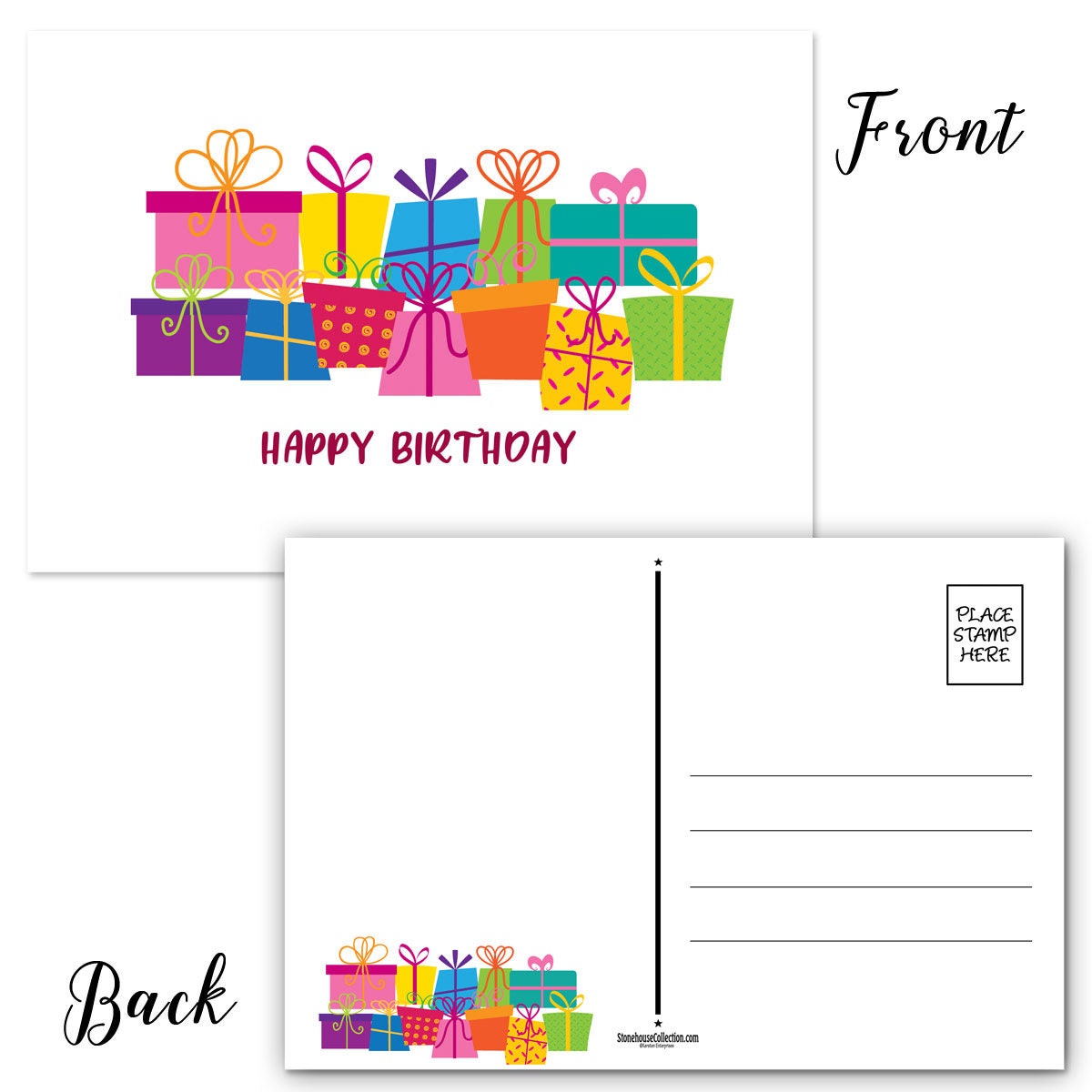 Set of 50 Assorted Happy Birthday Postcards Full Color Both - Etsy