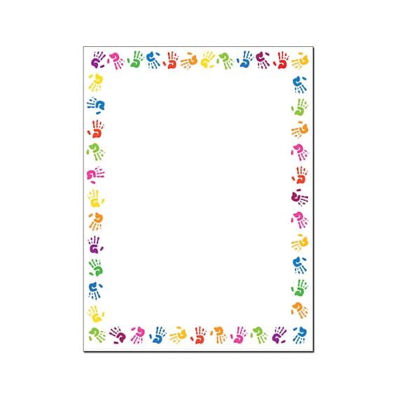 Childrens Hands Border Stationery 8.5 X 11-60 Letterhead - Etsy