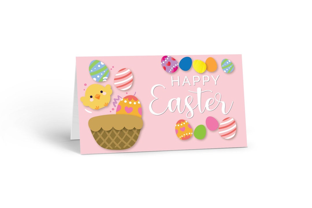 Easter Eggs and Baby Chick Table Tent - 25 Easter Guest Seating Name ...