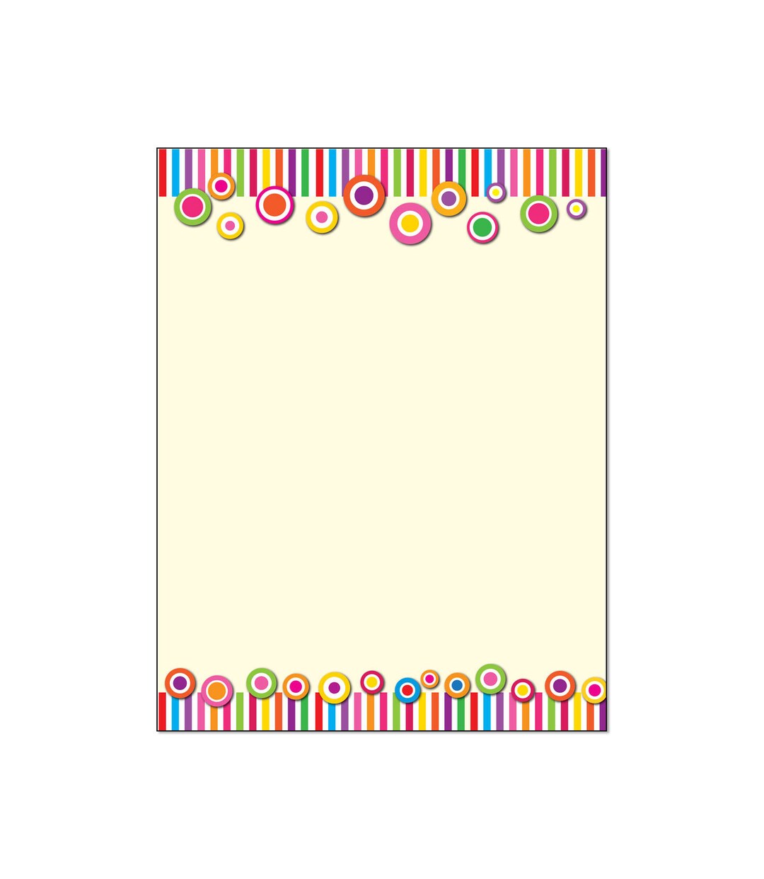 Colorful Border Stationery Letterhead 8.5 X 11 Inches 60 Paper Sheets ...