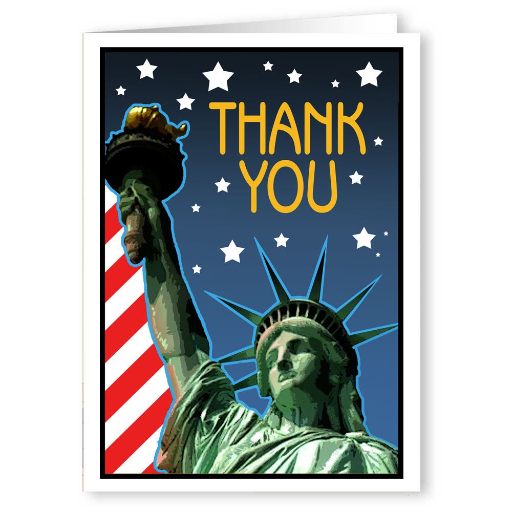 Patriotic Statue of Liberty - 10 Note Cards and Envelopes - 14358 - Etsy