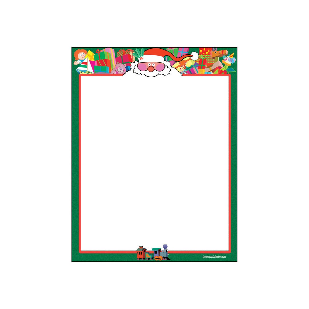 Holiday Stationery - Santa Christmas Theme Stationery -8.5 X 11 Inches ...