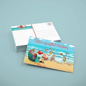 Beach Fun Christmas Postcards - 40 Holiday Beach Postcards - 4 X 6 Inch ...