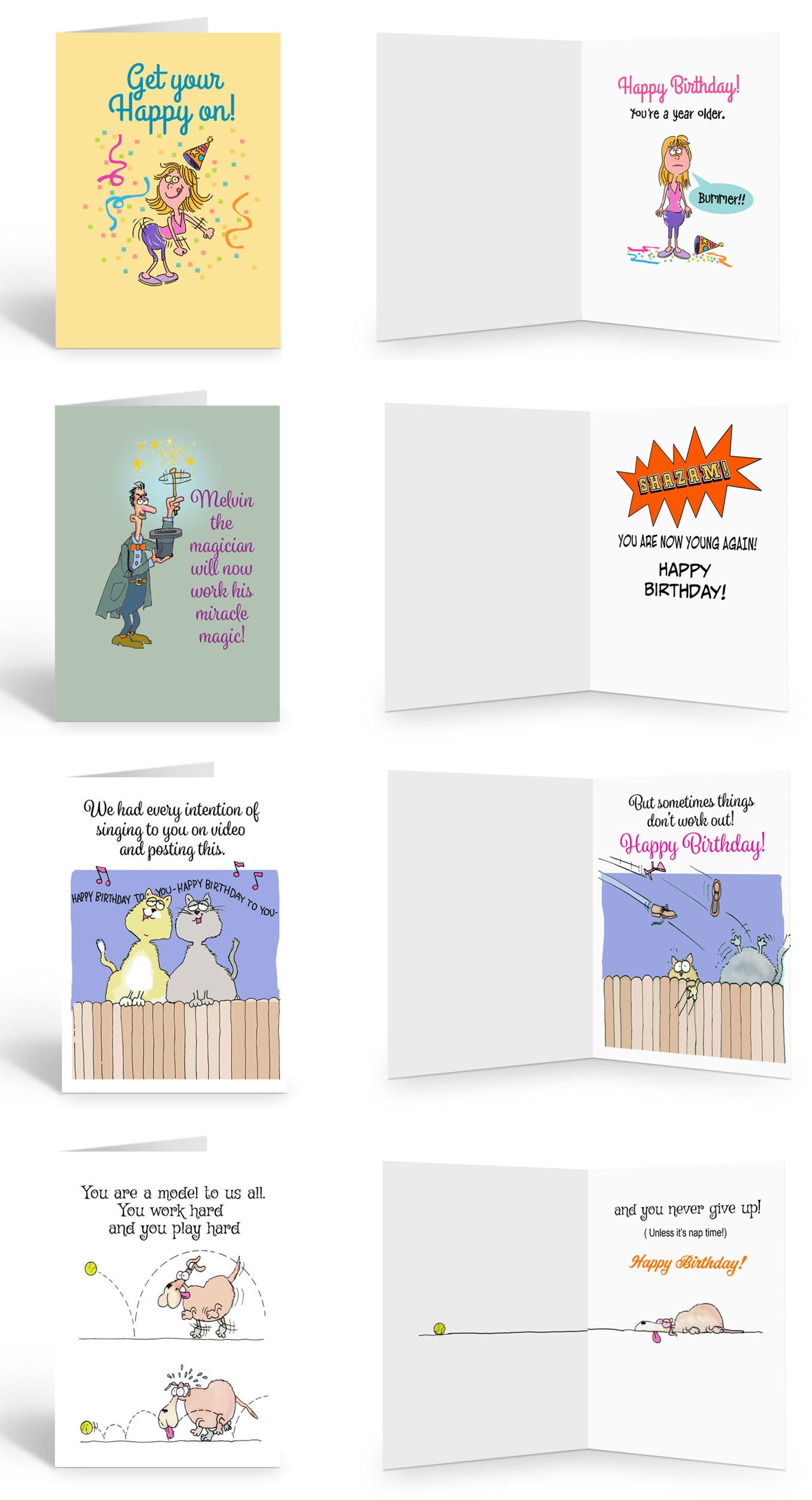 Funny Birthday Card Assorted Humorous of 16 Cards & Envelopes Full ...