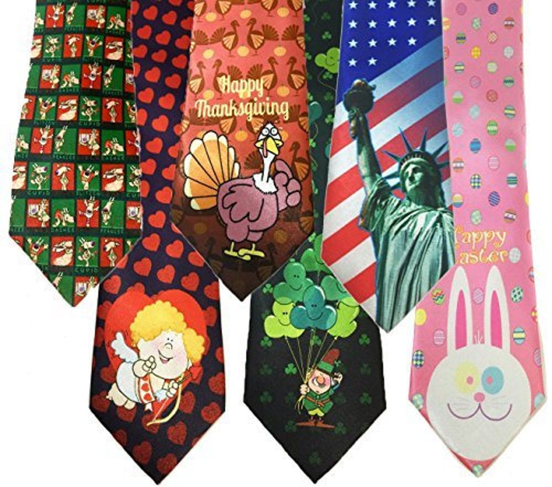 Men's Assorted Holiday Ties - 6 Fun Neckties - Tie Assortment - 910 - Etsy