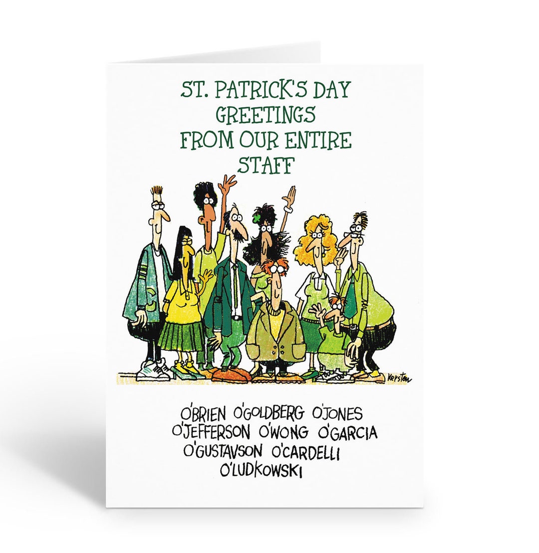 Office Staff - St. Patrick's Day Cards - 12 St. Patrick's Day Cards and ...